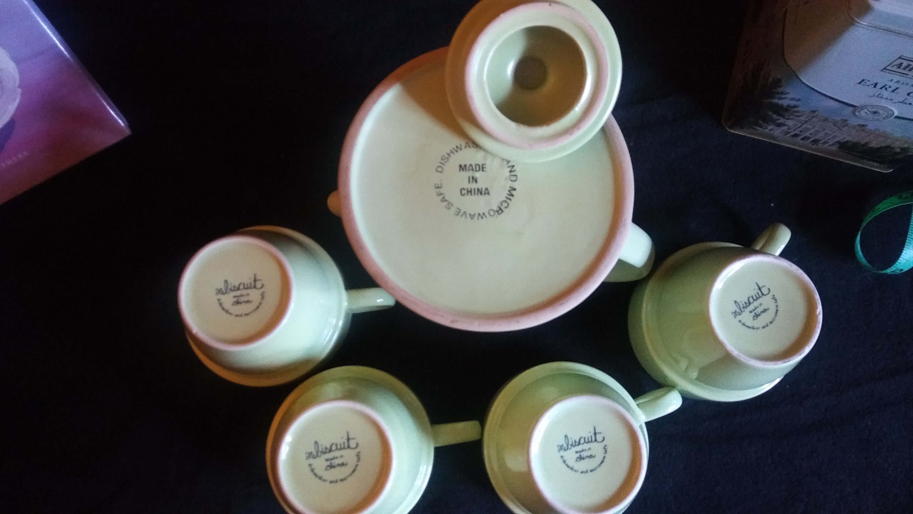 Rare Le Biscuit Retro-Vintage Green Tea Coffee Set-Leaf | Etsy