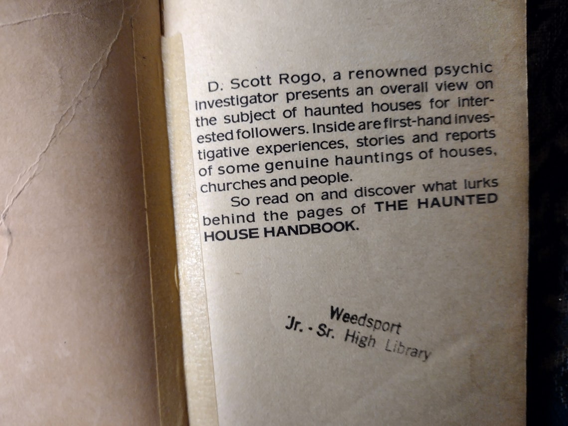 Rare-vintage-haunted House Handbook by D. Scott Rogo-ask to - Etsy
