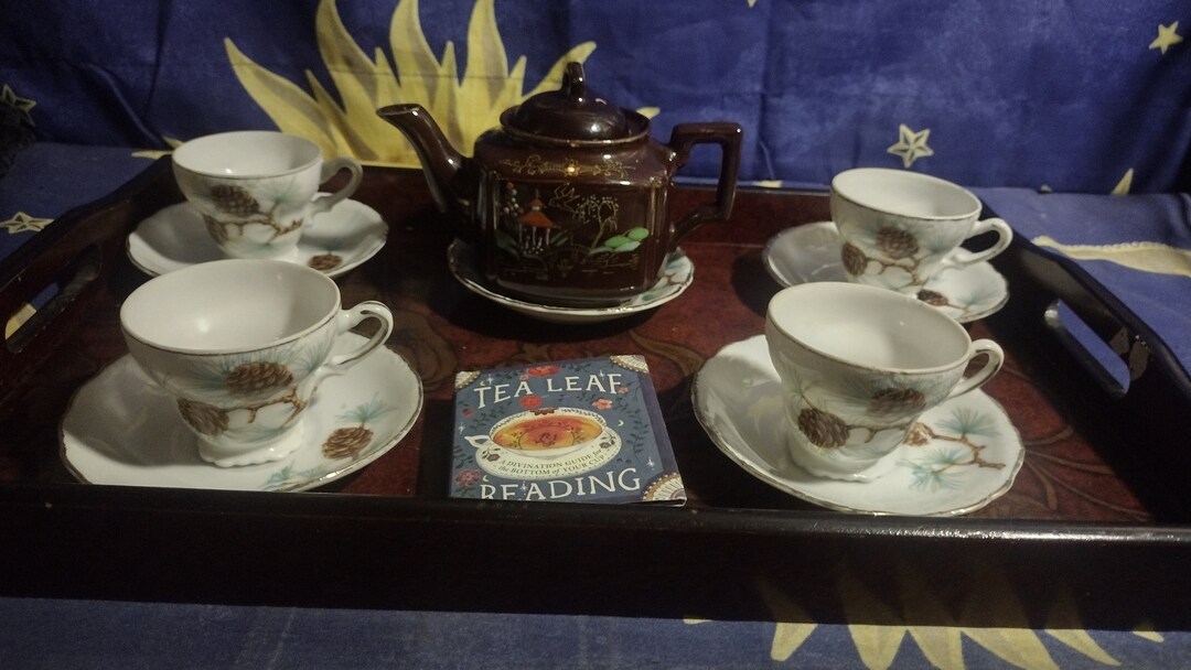 Occupied Japan-porcelain Japanese Tea Leaf Reading Set-made in Occupied ...