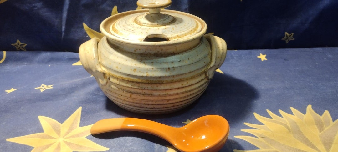 Cauldron-gorgeous, Vintage Clay Pot and Clay Spoon-brewing Pot-potions ...
