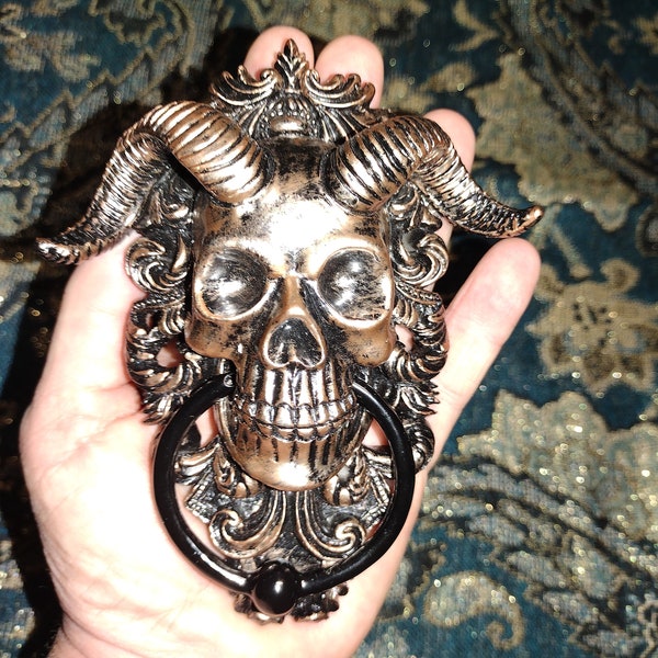 Horned Skull Door Knocker - Etsy