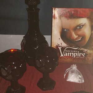 Vampire Altar-vintage Avon Altar Tools-blood Red Chalices, Scrying Bowl ...