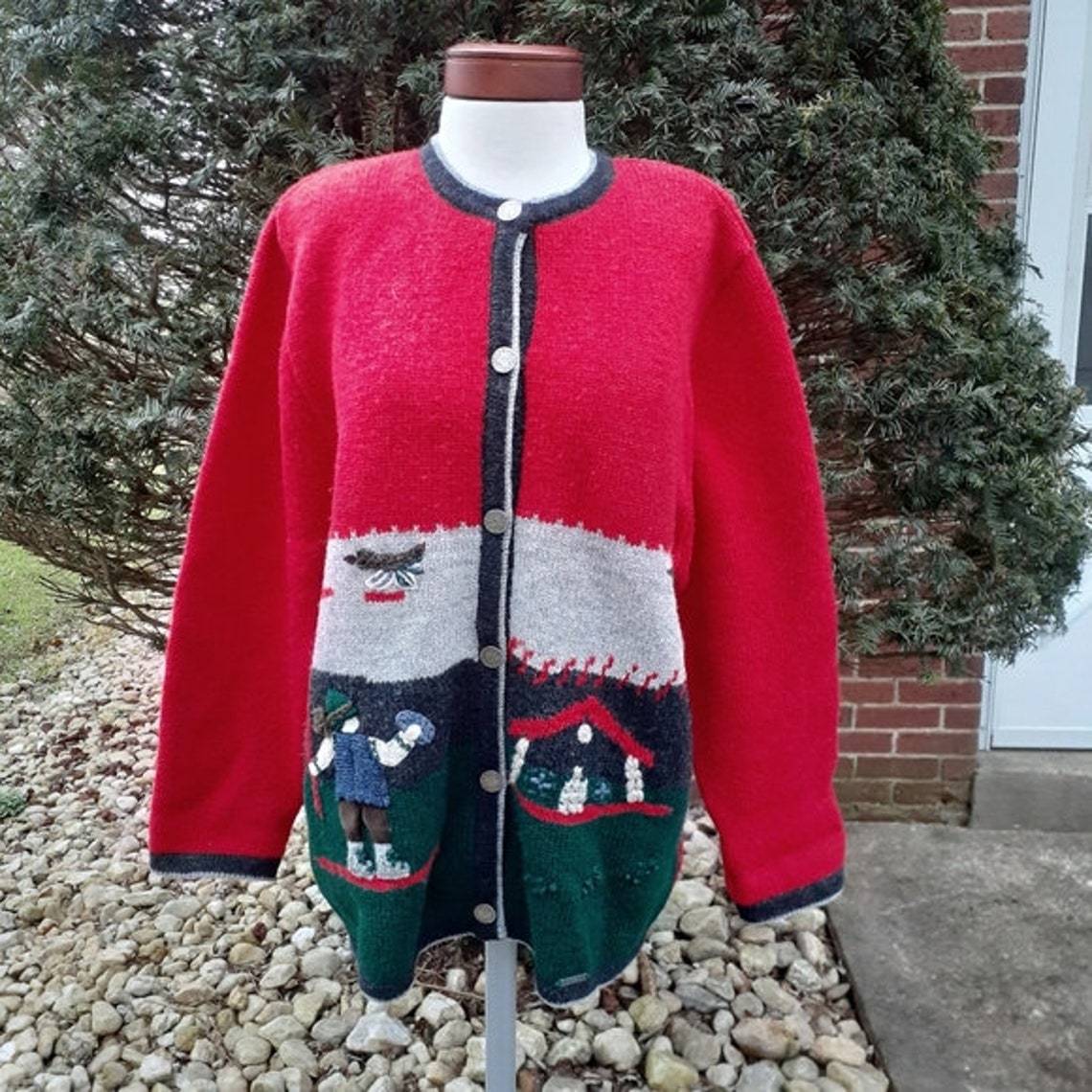 Giesswein Austria Boiled Wool Button Cardigan Sweater Holiday Winter ...