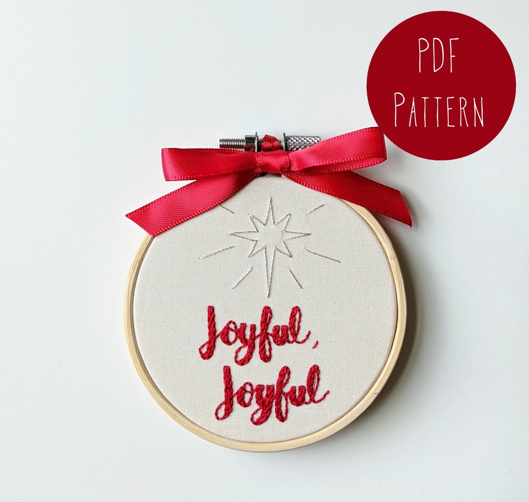 Joyful, Joyful Embroidery Pattern. Christmas Ornament DIY. Christmas ...