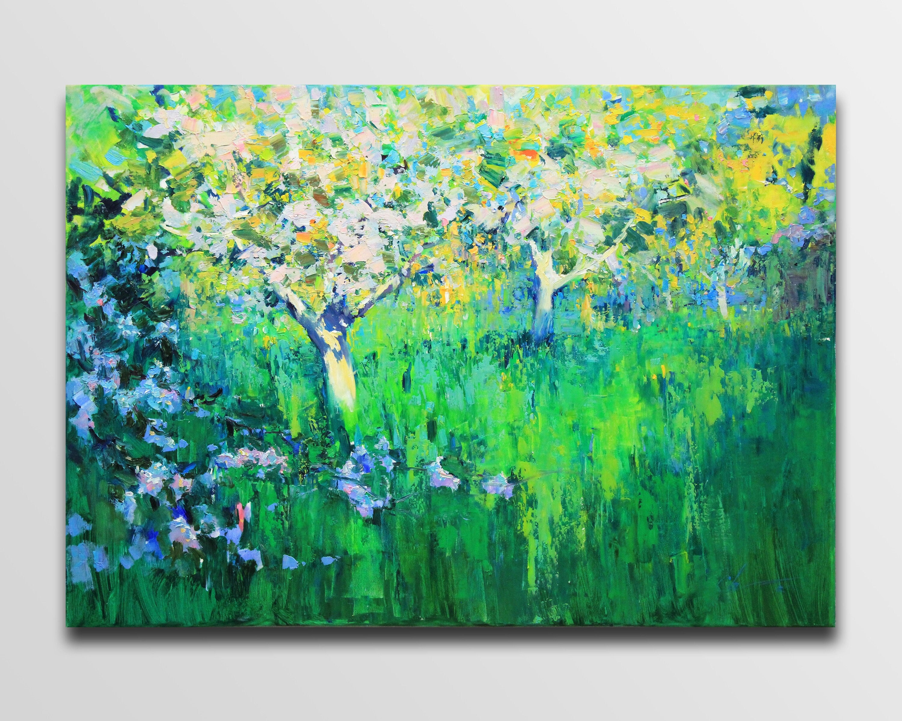 Fruit Tree Painting, Painting on Canvas Original, Impressionist ...