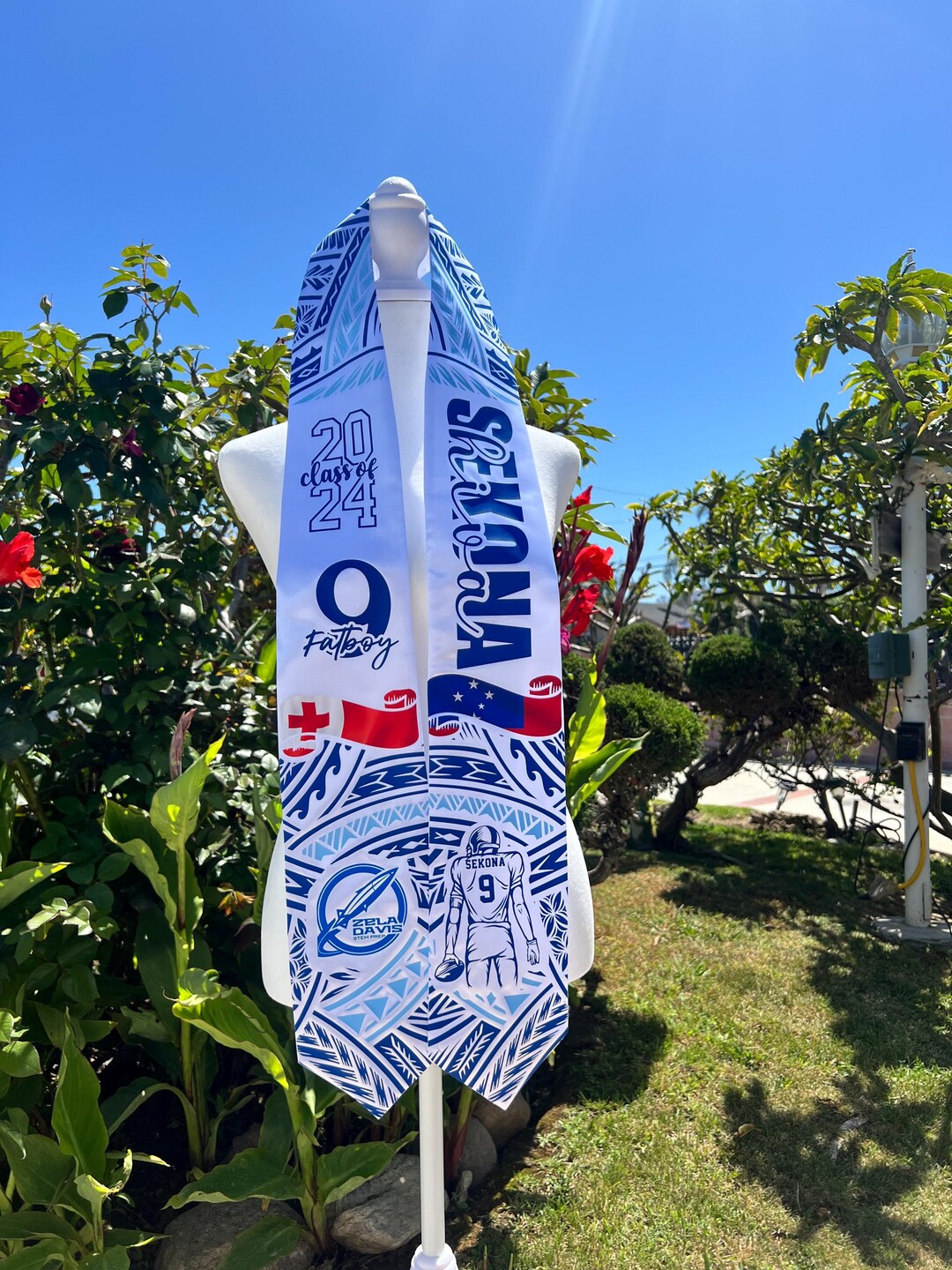 Graduation Stole - Flowers - High School | College - Custom, Band ...