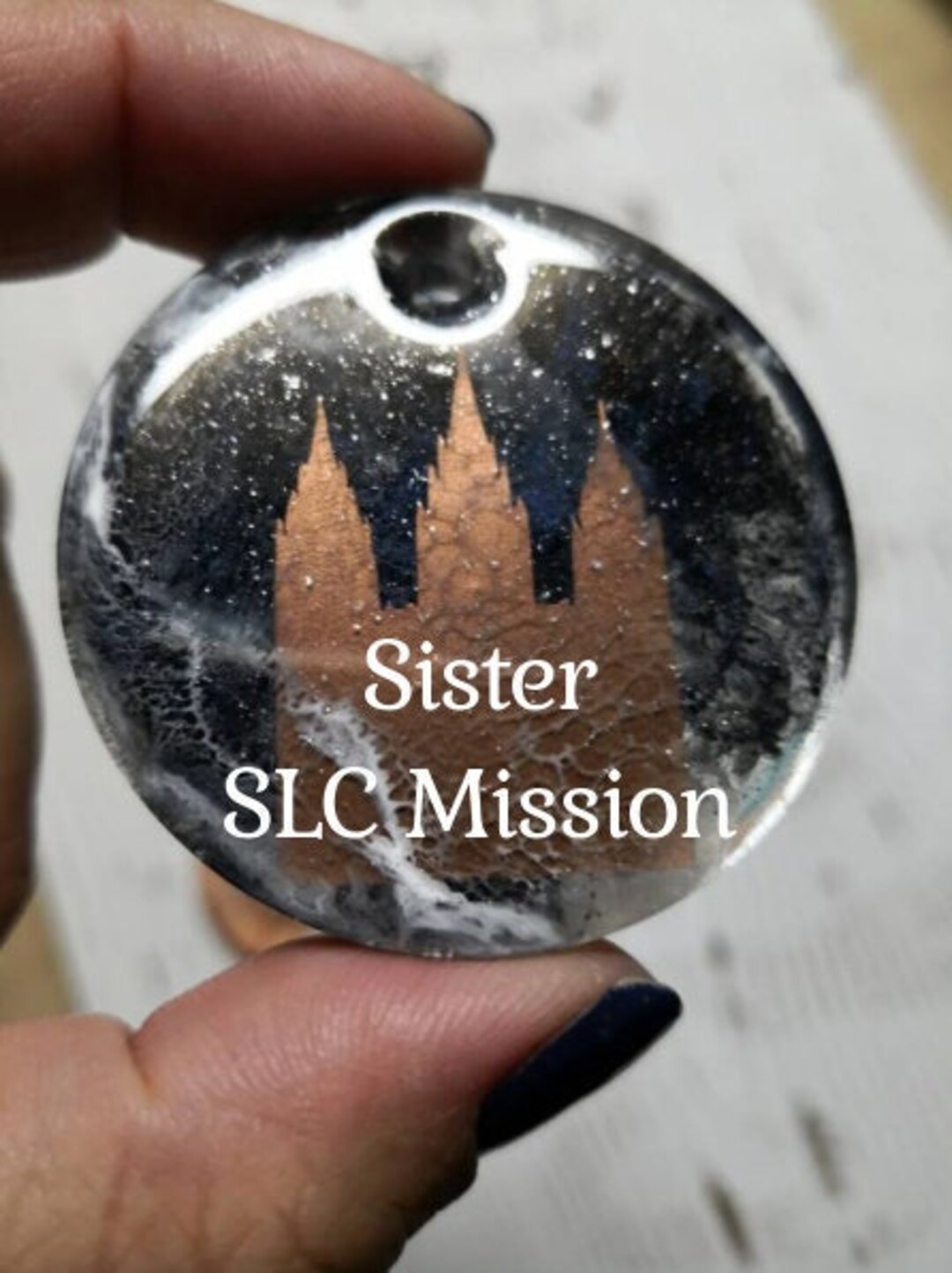 Salt Lake Temple LDS Resin Keychain Badge Pet ID - Etsy