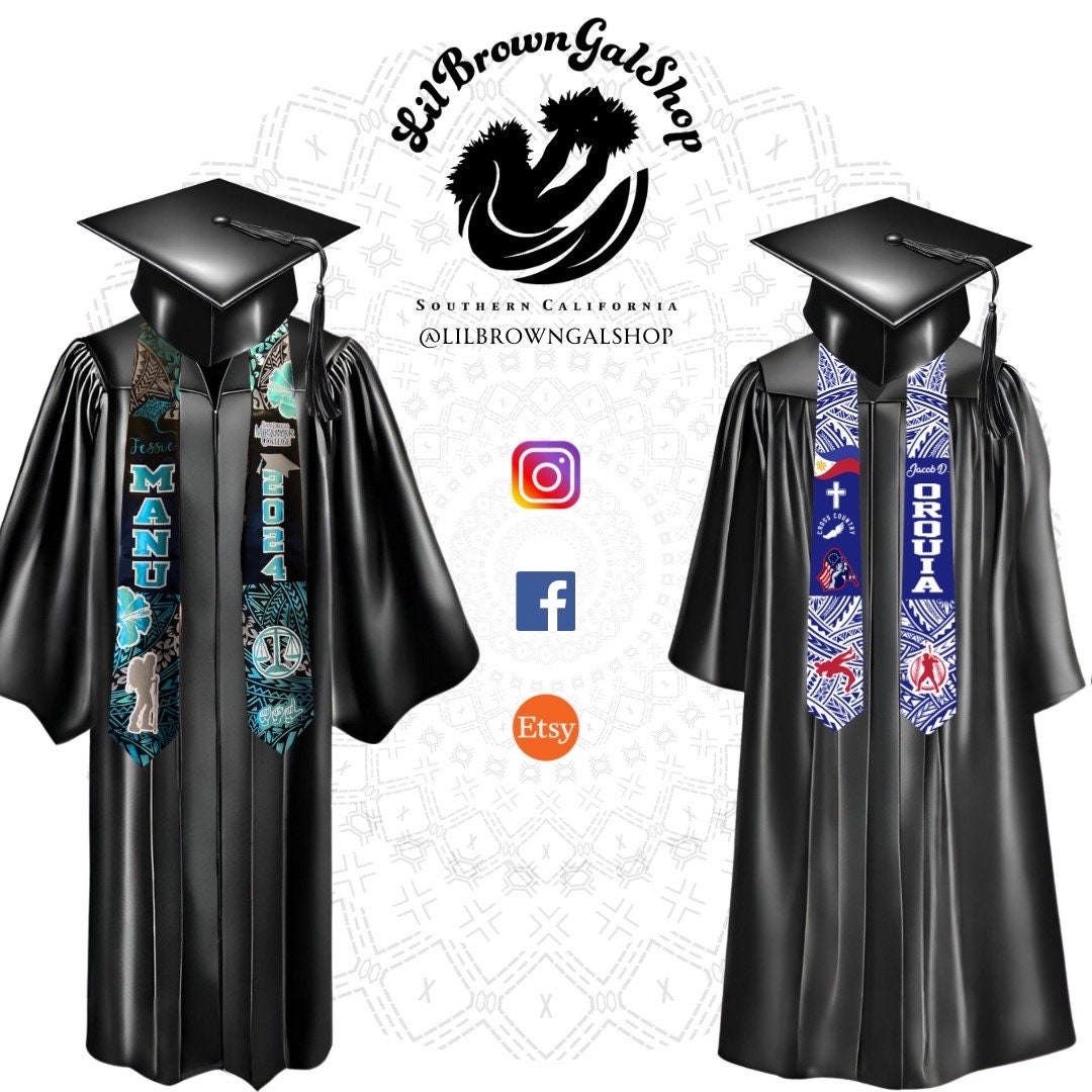 Graduation Stole Flowers High School College Custom, Band, Track ...