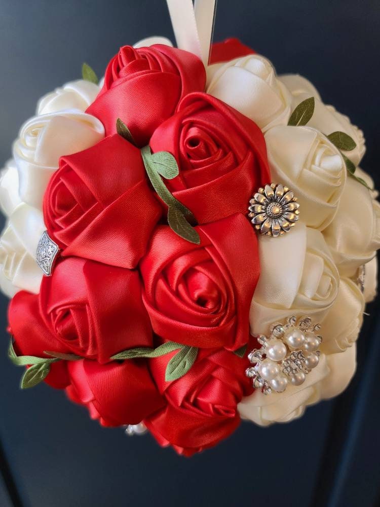 Rose Pomander/ Vintage Button and Rhinestone Pomander/ Kissing Ball ...