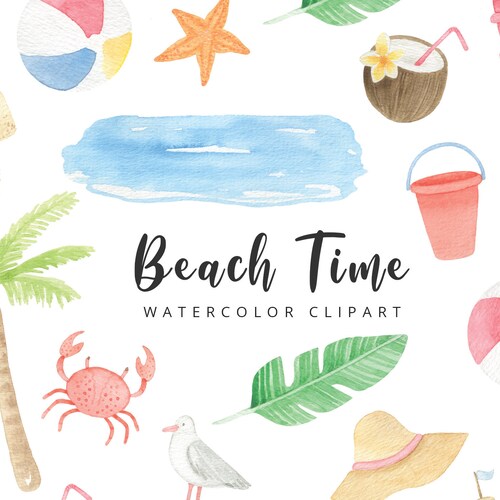 Summer Clipart Set. Cute Beach Clipart Bundle for Personal & - Etsy Israel