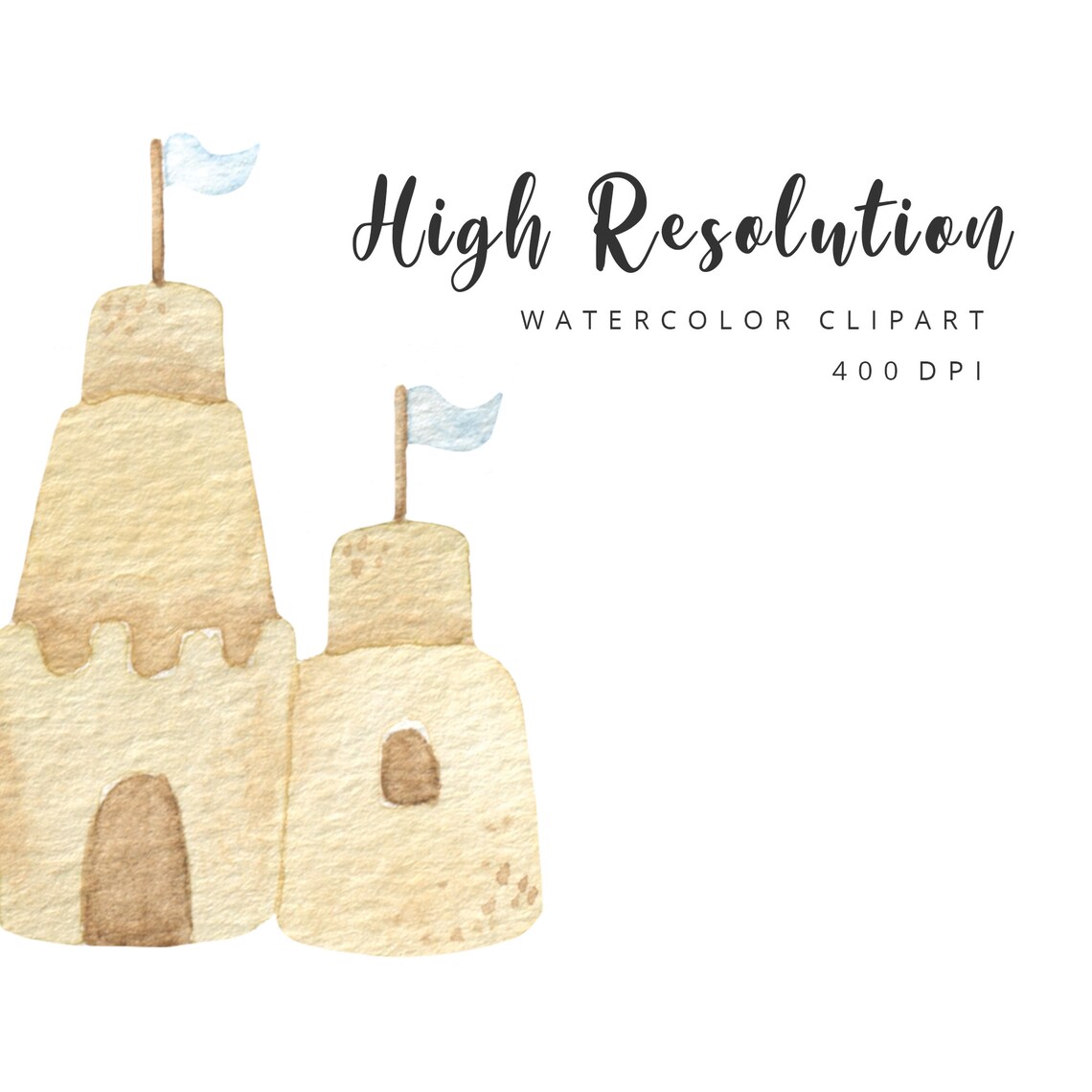 Watercolour Beach Clipart, Watercolor Tropical Clip Art, Summer ...