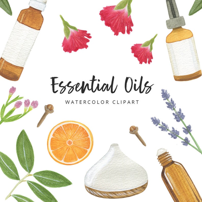 Essential Oil Clip Art - Oil Clip Art, Watercolor Clipart, Relaxation ...