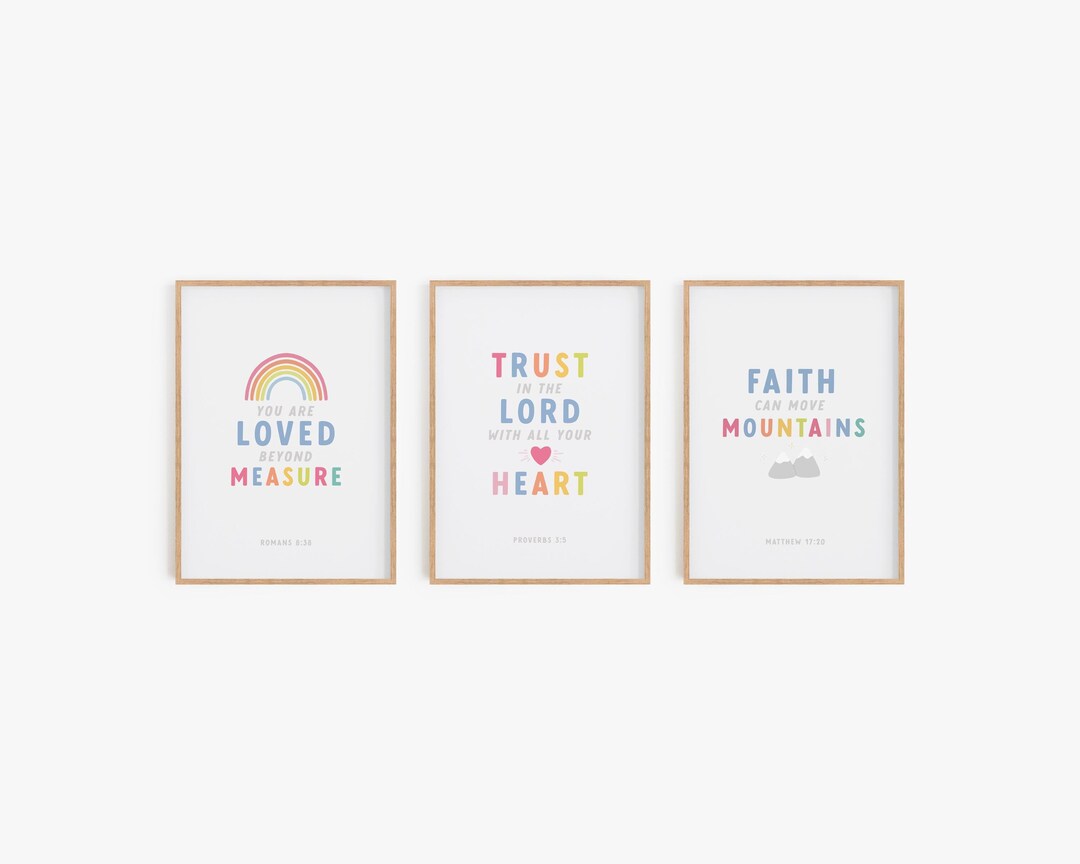 Kids Bible Verse, Wall Art, Scripture Poster, Church, Nursery Decor ...