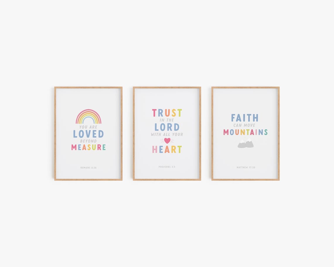 Kids Bible Verse, Wall Art, Scripture Poster, Church, Nursery Decor ...