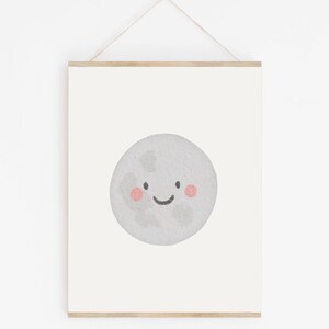 Gender Neutral Cloud Moon and Sun Set of 3 Prints, Boy Nursery Decor ...