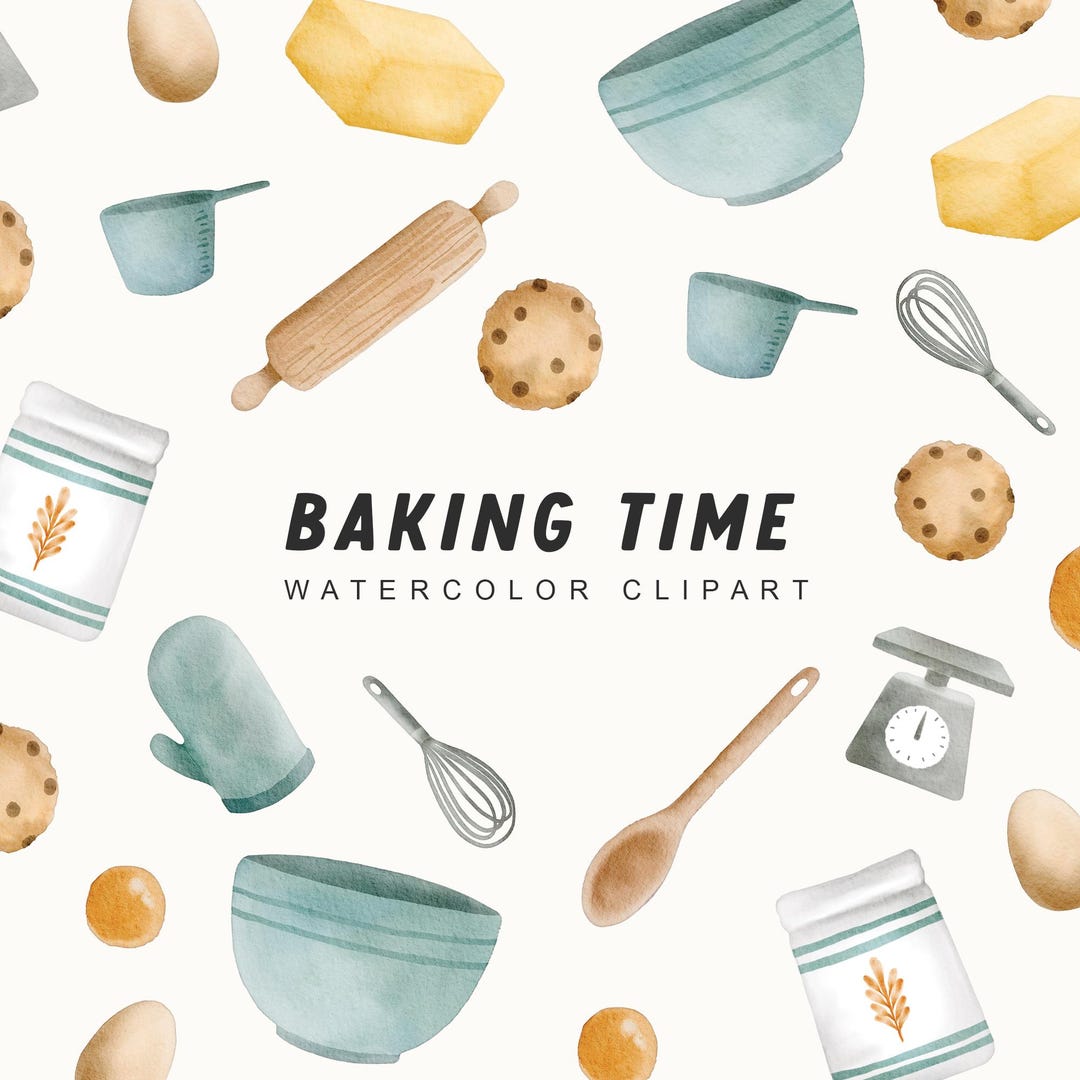 Watercolour Baking Clipart, Watercolor Cooking Clip Art, Homestead ...