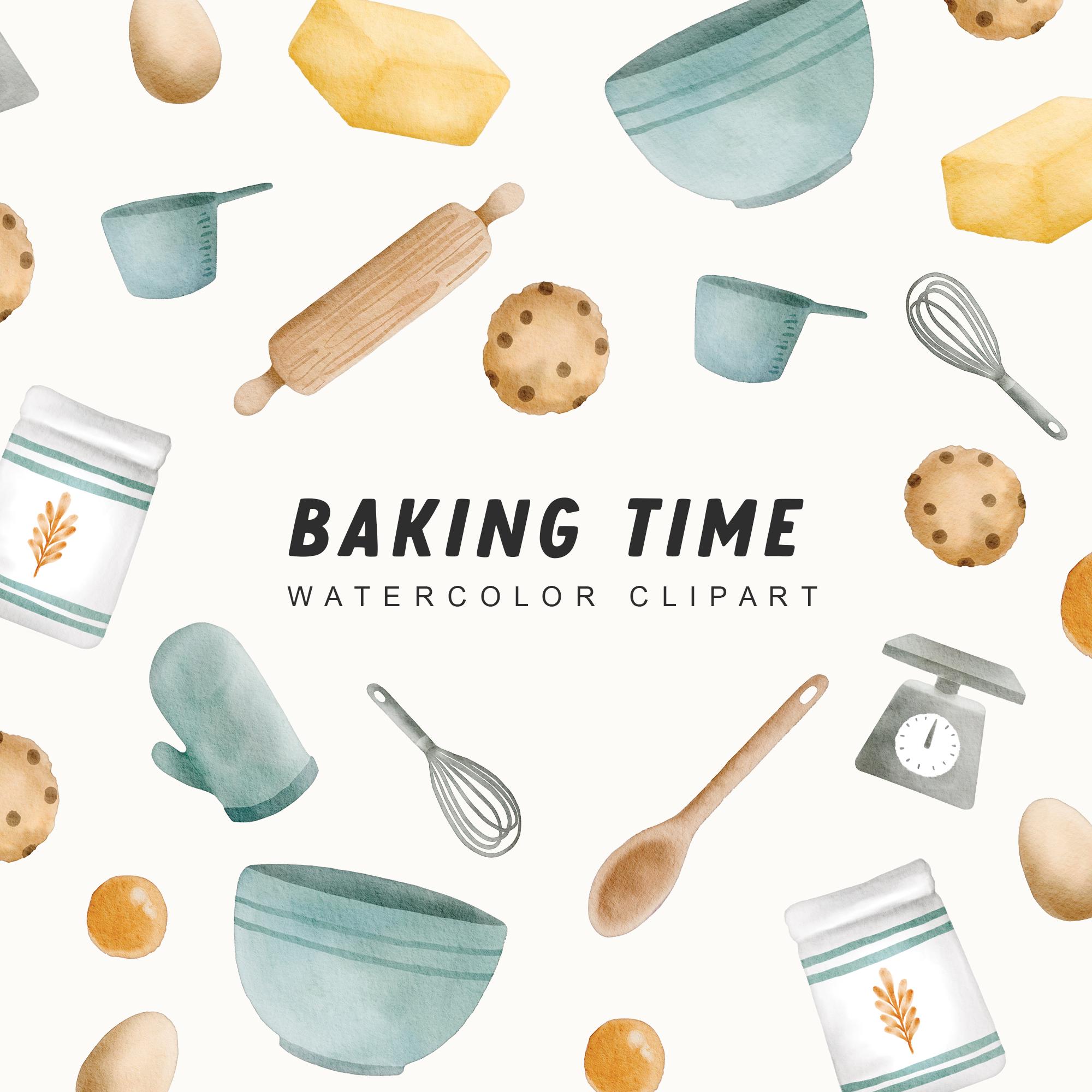 Watercolour Baking Clipart, Watercolor Cooking Clip Art, Homestead ...