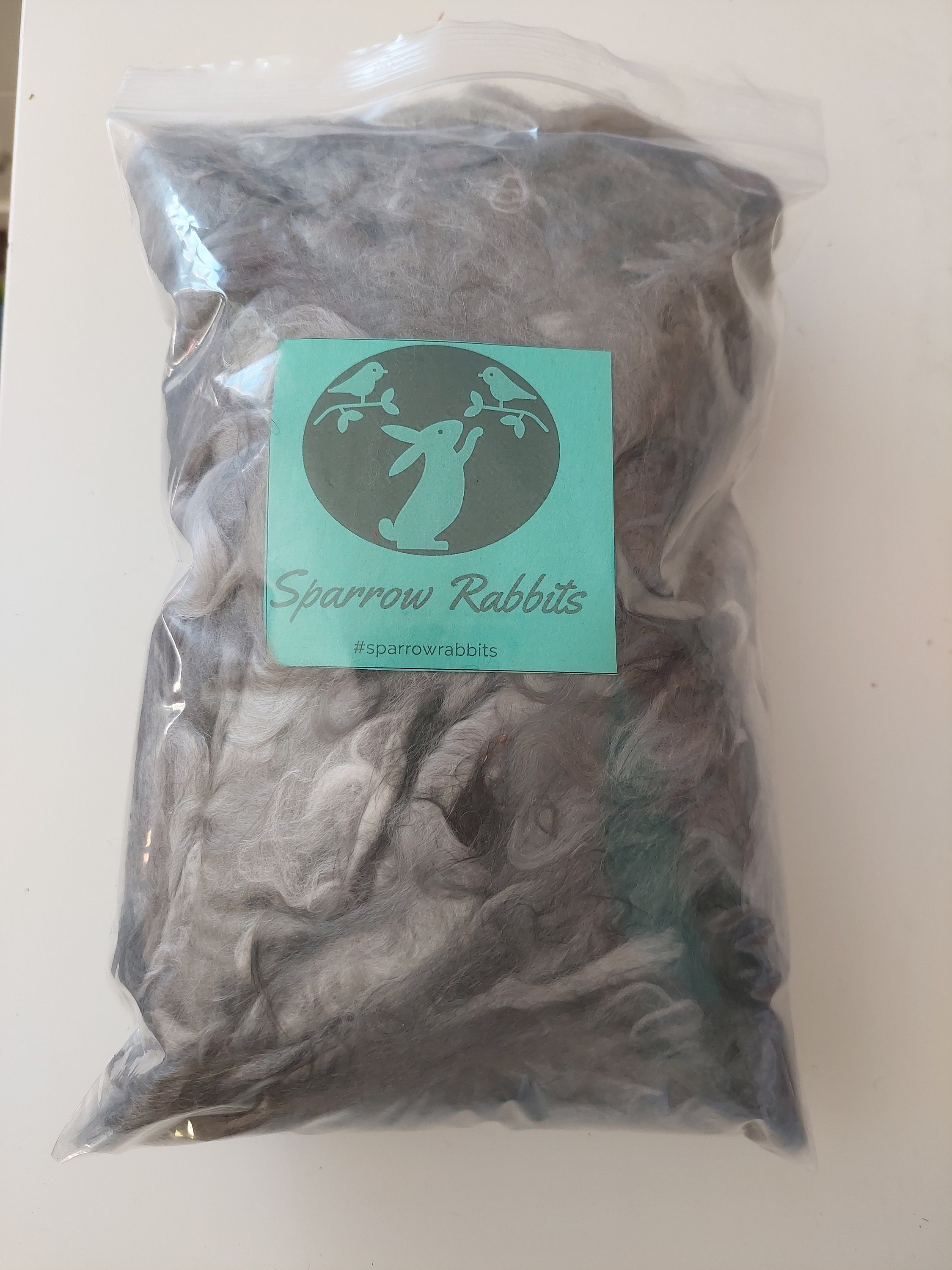Raw Rabbit Fiber in Dark Grey Color for Spinning, Felting Projects ...