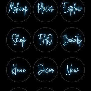 24 Neon Blue Instagram Story Highlight Covers | Instagram Story ...