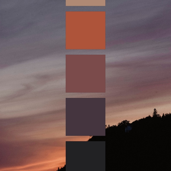 Sunset Color Palette - Etsy