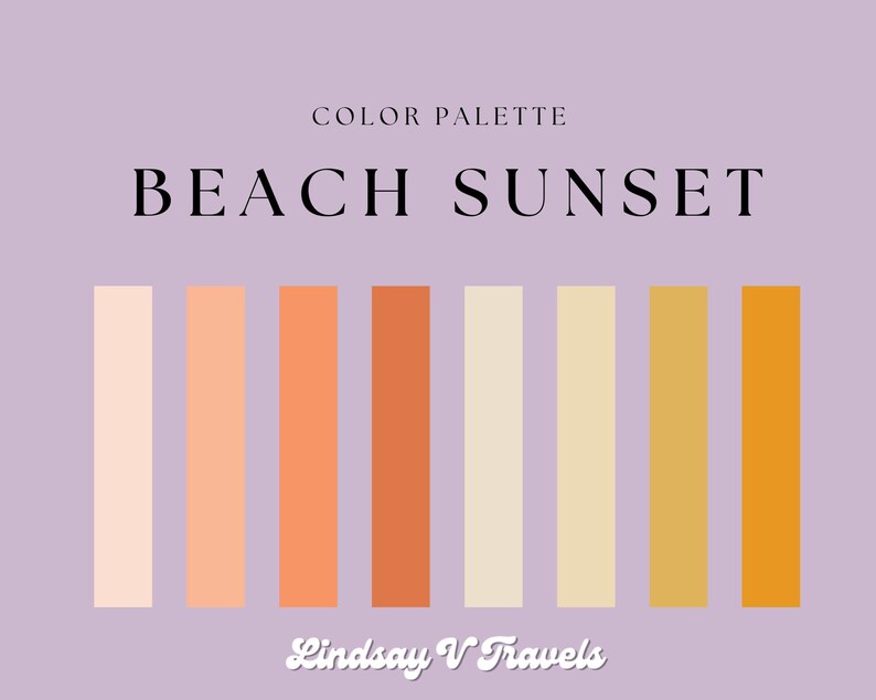 Beach Sunset Color Palette: Tropical Design Hues (digital Art) - Etsy