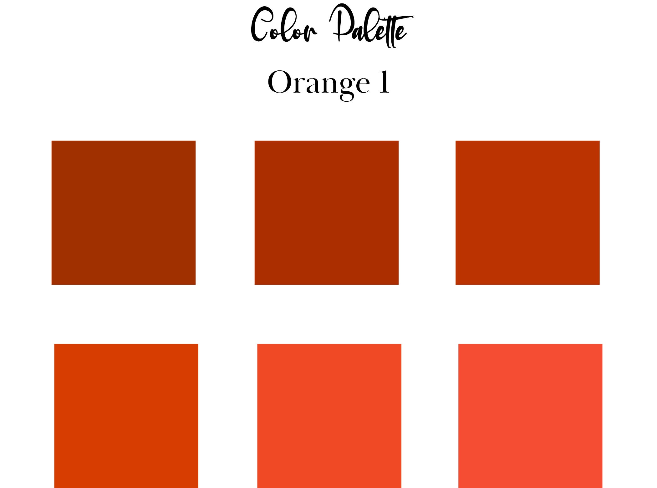 Orange Color Palette - Etsy