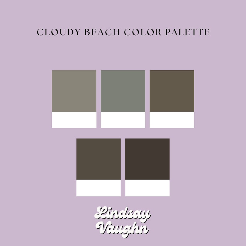 Cloudy Beach Color Palette: Brand Color Scheme With Hex Codes - Etsy UK