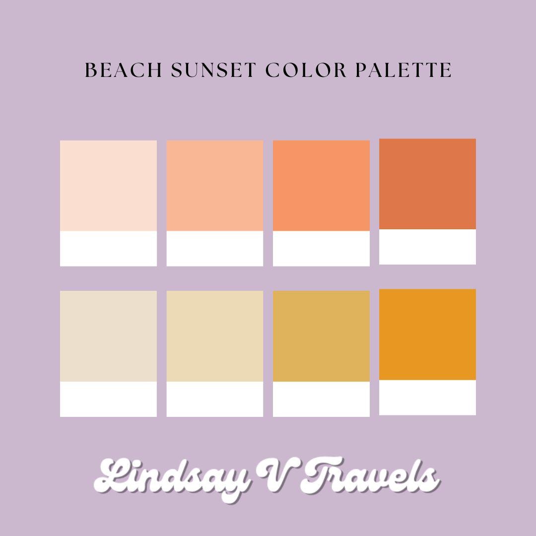 Beach Sunset Color Palette: Tropical Design Hues (digital Art) - Etsy