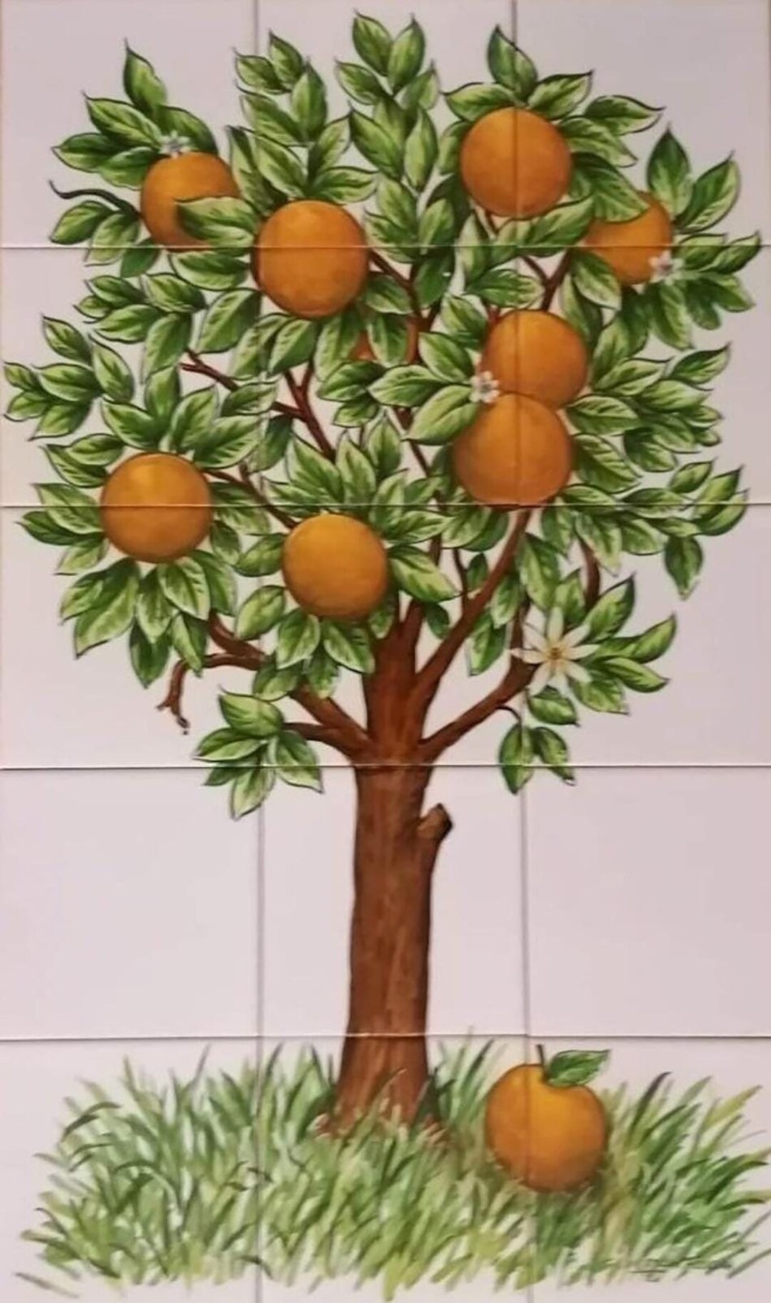 Portuguese Outdoor Tiles - Hand Painted - Azulejo Tiles "orange Tree ...