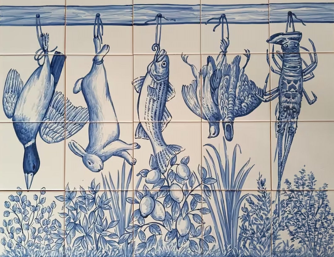 Hanging Foods Kitchen Tile Backsplash Hand Painted Tiles Ref. PT2356 - Etsy