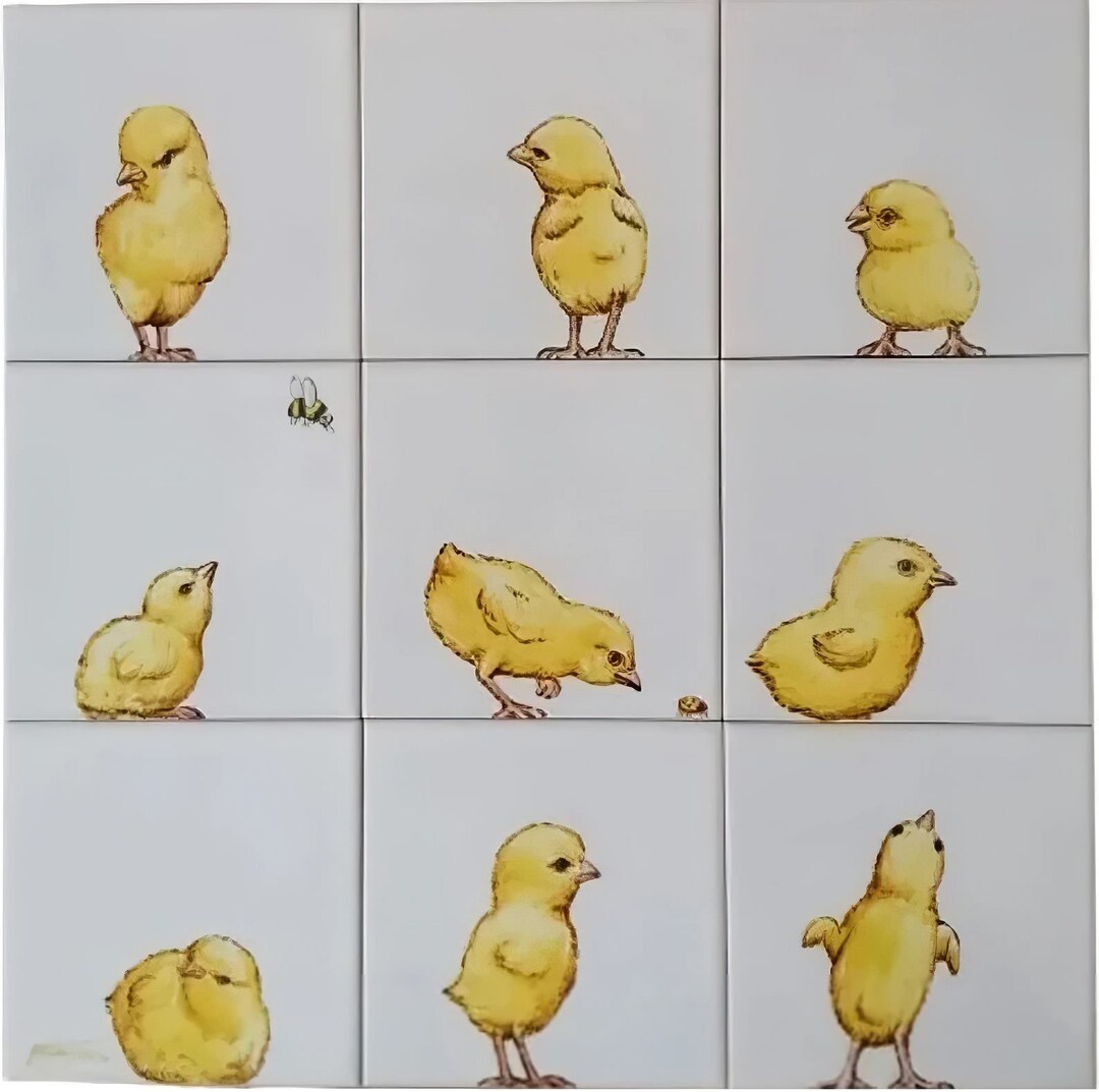 Kitchen Hand Painted Tiles chicks Portuguese Tiles Ref. PT2214 - Etsy