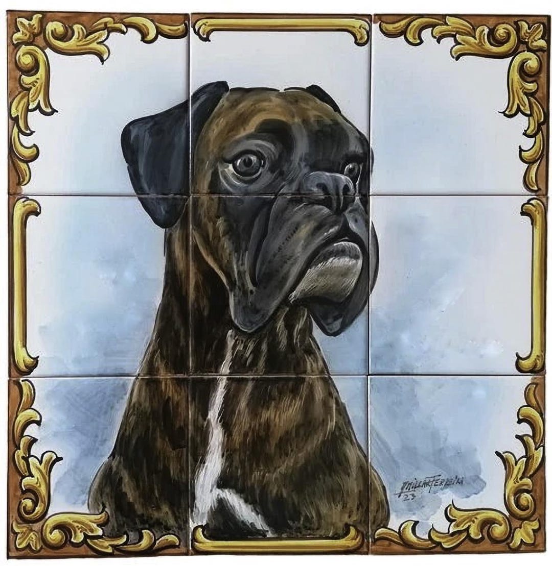 Dog Portrait Tiles - Indoor/outdoor Tiles - Hand Painted & Signed by ...