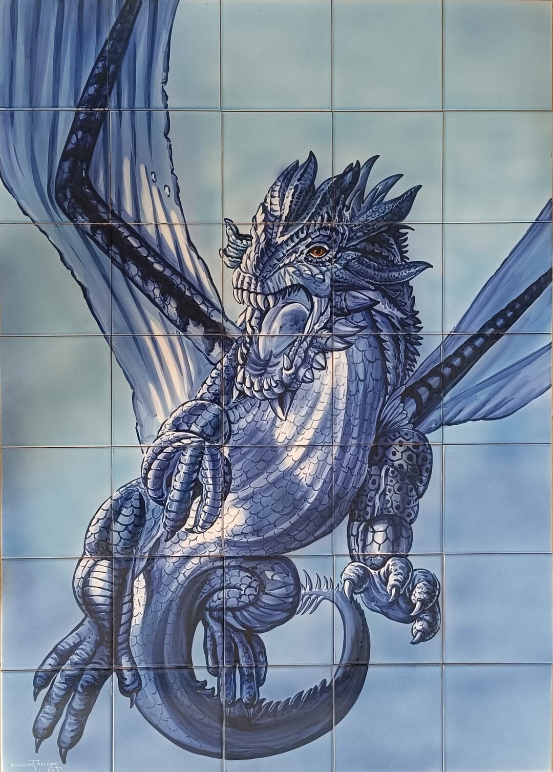 Hand-painted Tiles dragon Ref. PT2307 free Shipping - Etsy