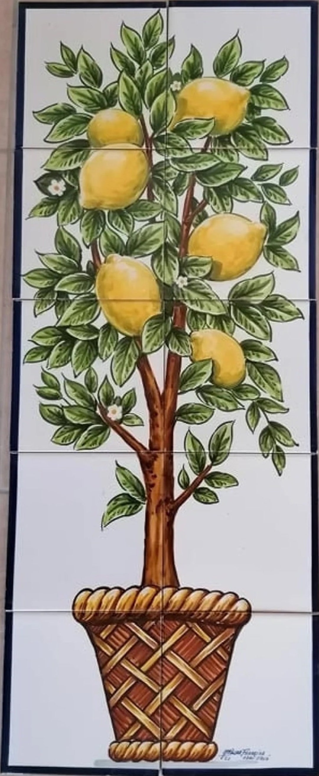 Hand Painted Tiles lemon Tree Ref. PT2242 - Etsy