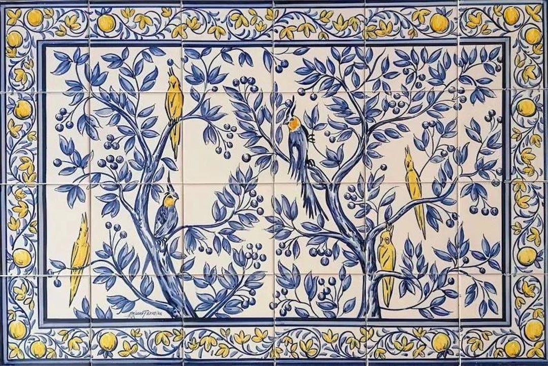 Bird Tile Backsplash - Indoor/outdoor Tiles - Hand Painted & Signed by ...