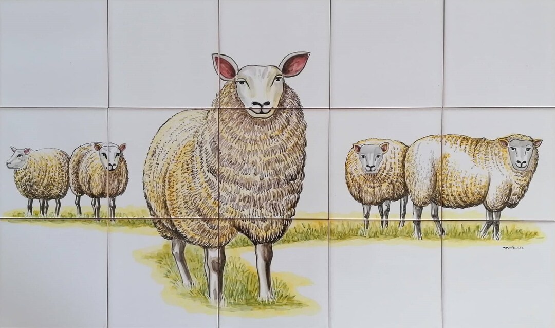 Sheep Kitchen Tile Backsplash Hand Painted Kiln Fired Indoor/outdoor ...