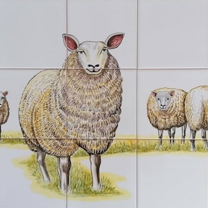 Sheep Kitchen Tiles - Hand Painted & Signed by Artist - Portuguese ...