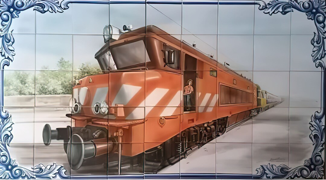 Train Tile Backsplash Hand Painted Kiln Fired Indoor/outdoor Portuguese ...