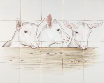 Ceramic Goat Tile - Etsy