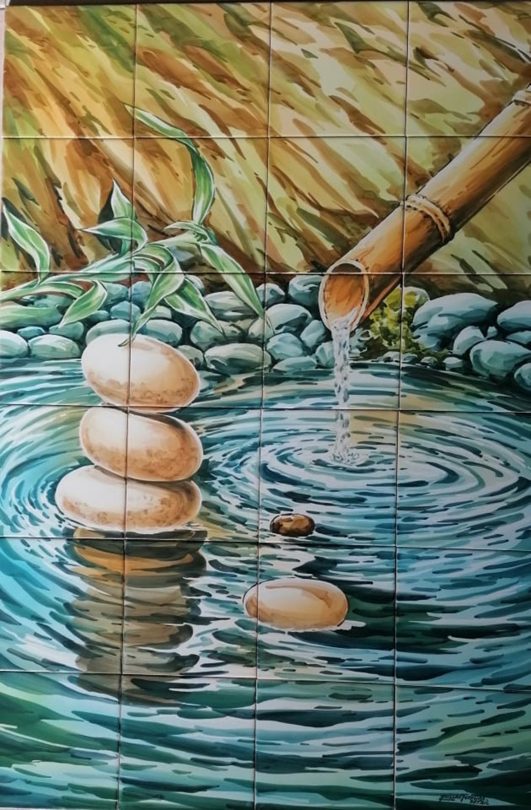 Outdoor Tile Backsplash Hand Painted Kiln Fired Indoor/outdoor ...