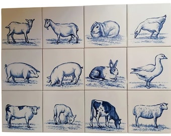Painted Farm Tiles - Etsy