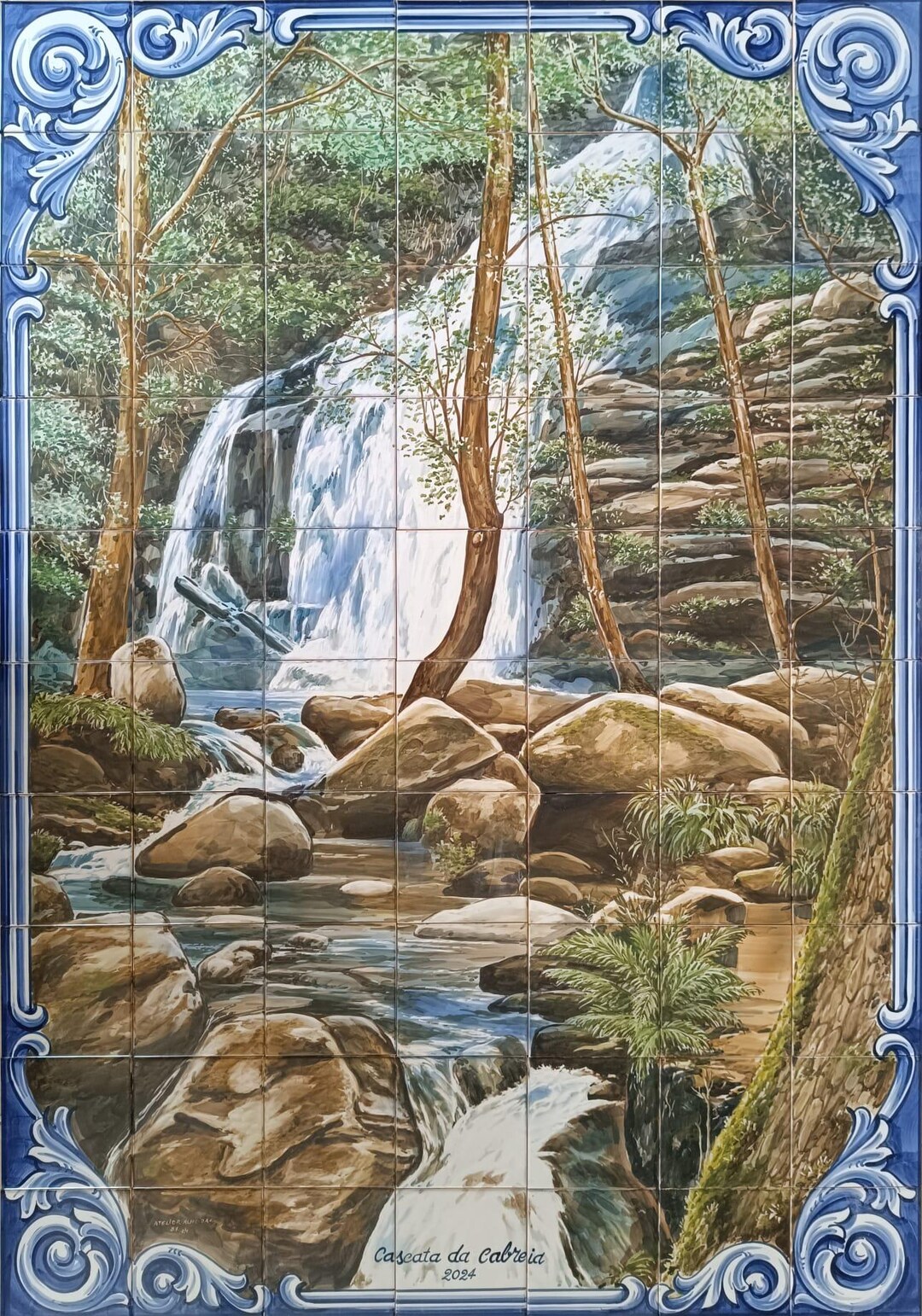 Waterfall Tile Backsplash Hand Painted Portuguese Tiles Ref. PT2345 - Etsy