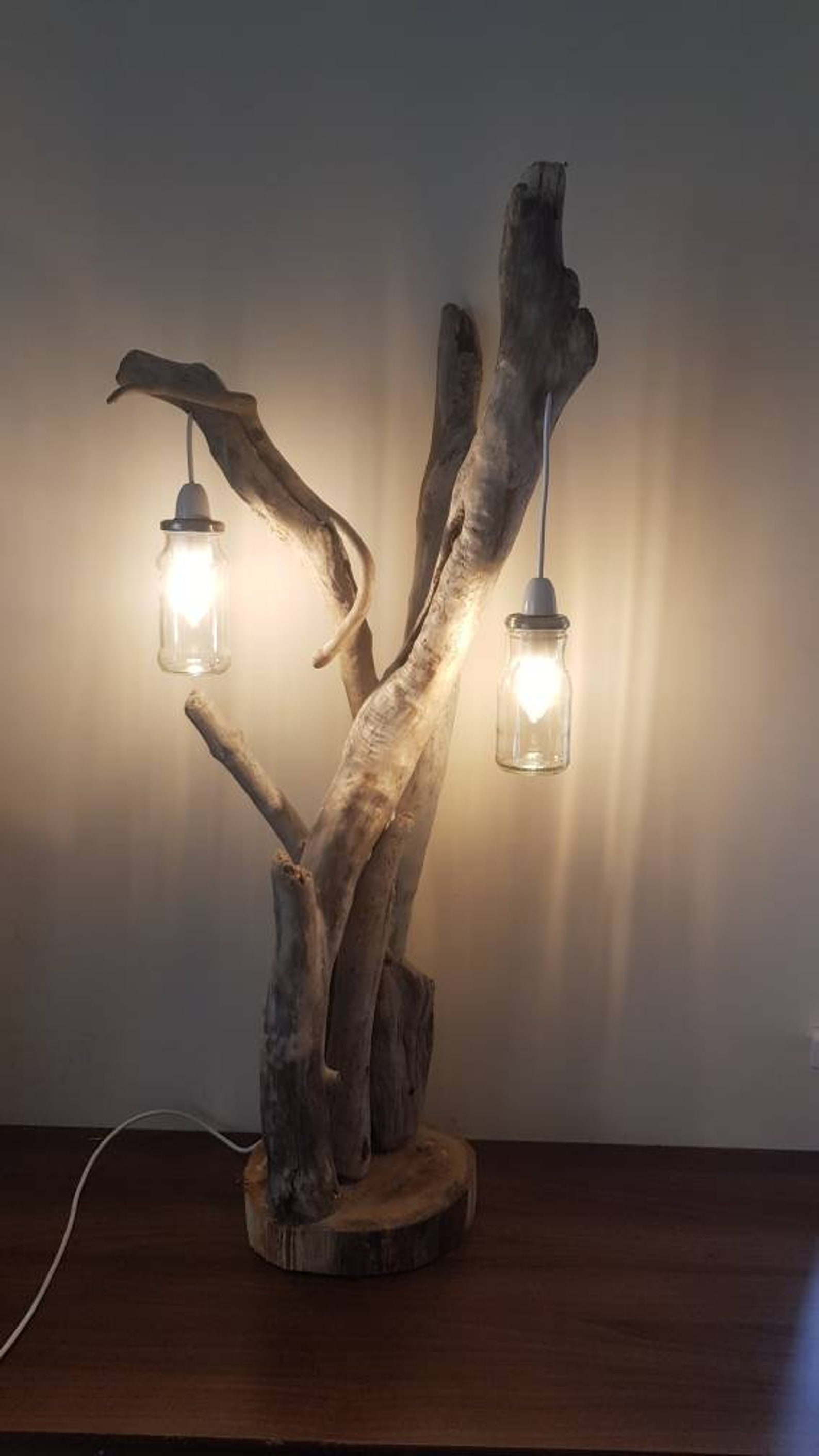 Driftwood floor lamp | Etsy