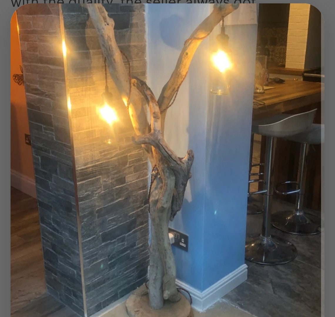 Driftwood Floor Lamp - Etsy UK
