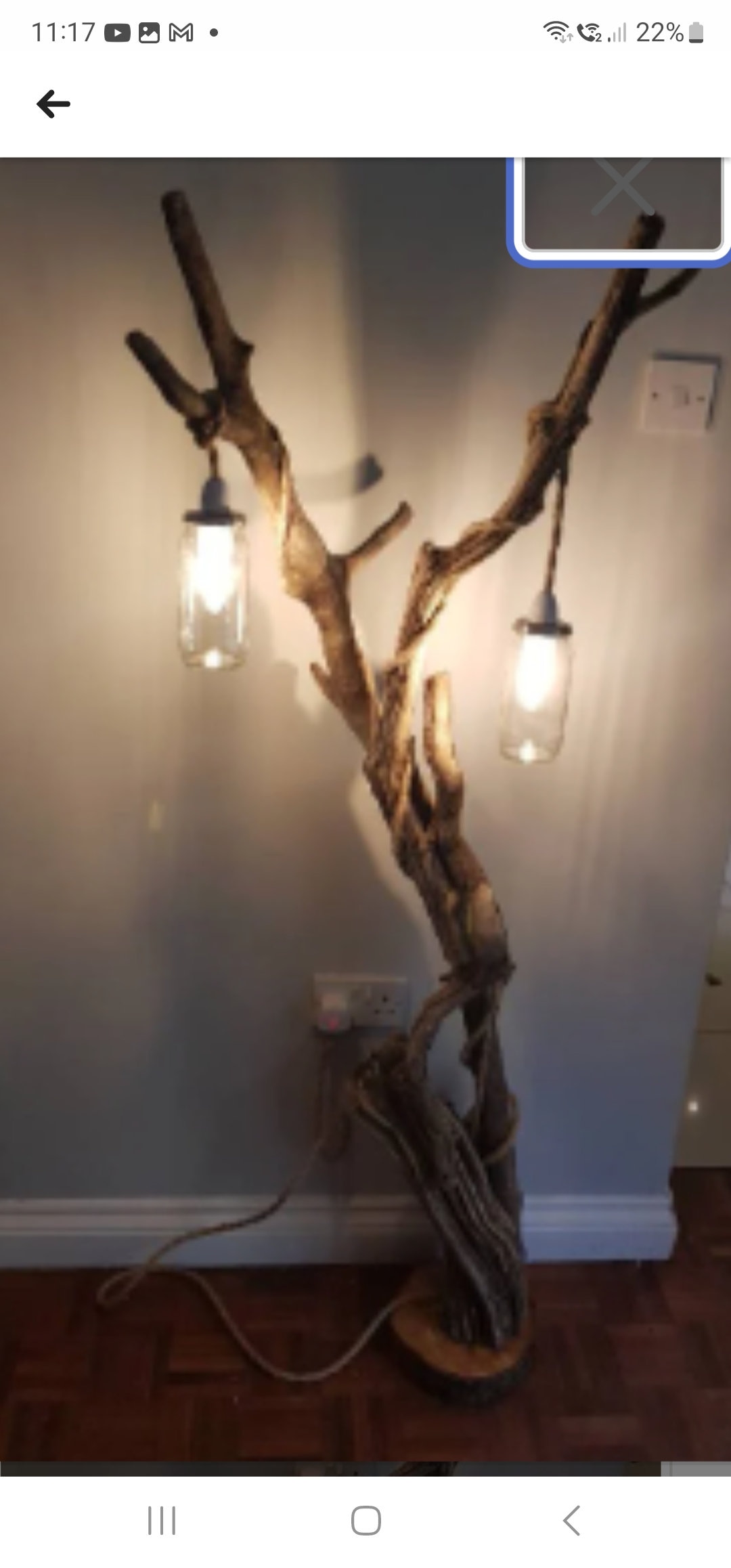 Driftwood Floor Lamp - Etsy UK