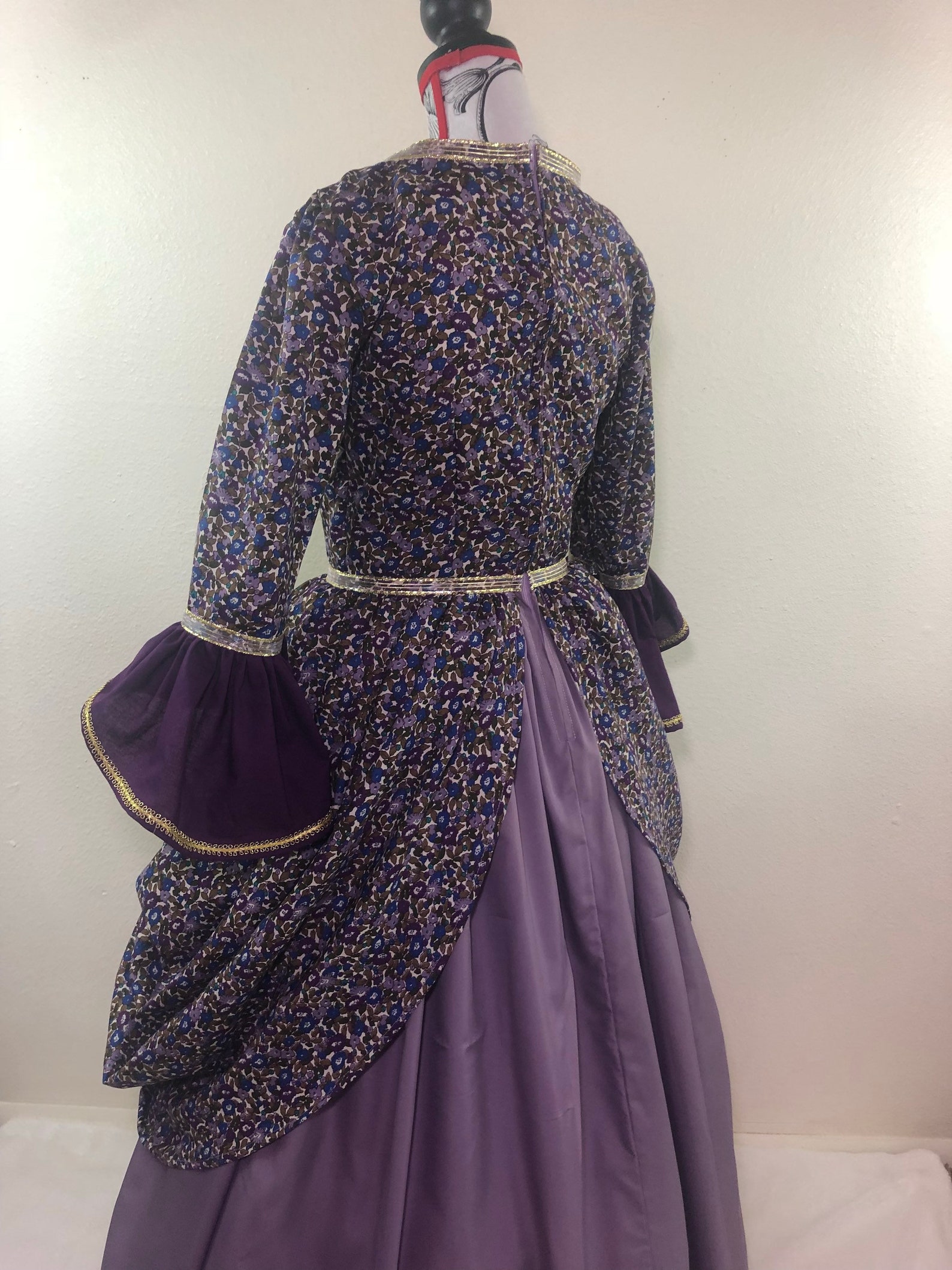 Misses size 12 Purple and Gold Regal Drape Ball Gown | Etsy