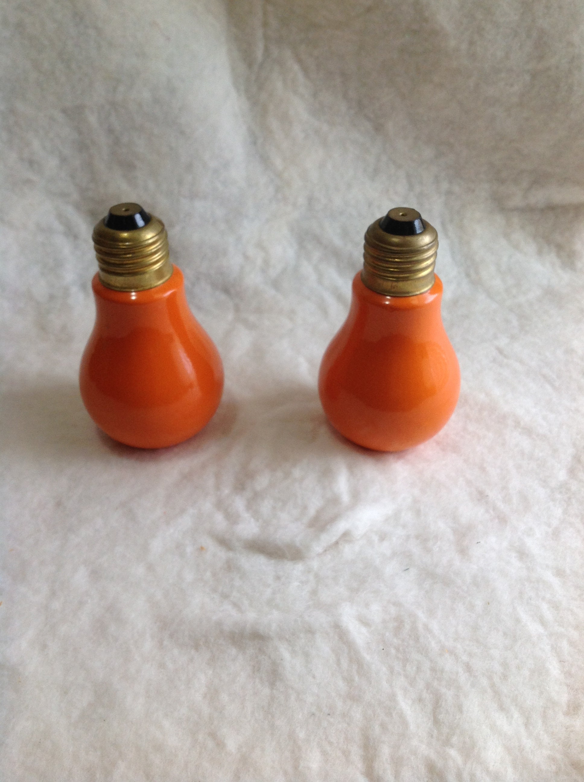 Vintage Orange Light Bulb Salt and Pepper Shakers 1970's - Etsy