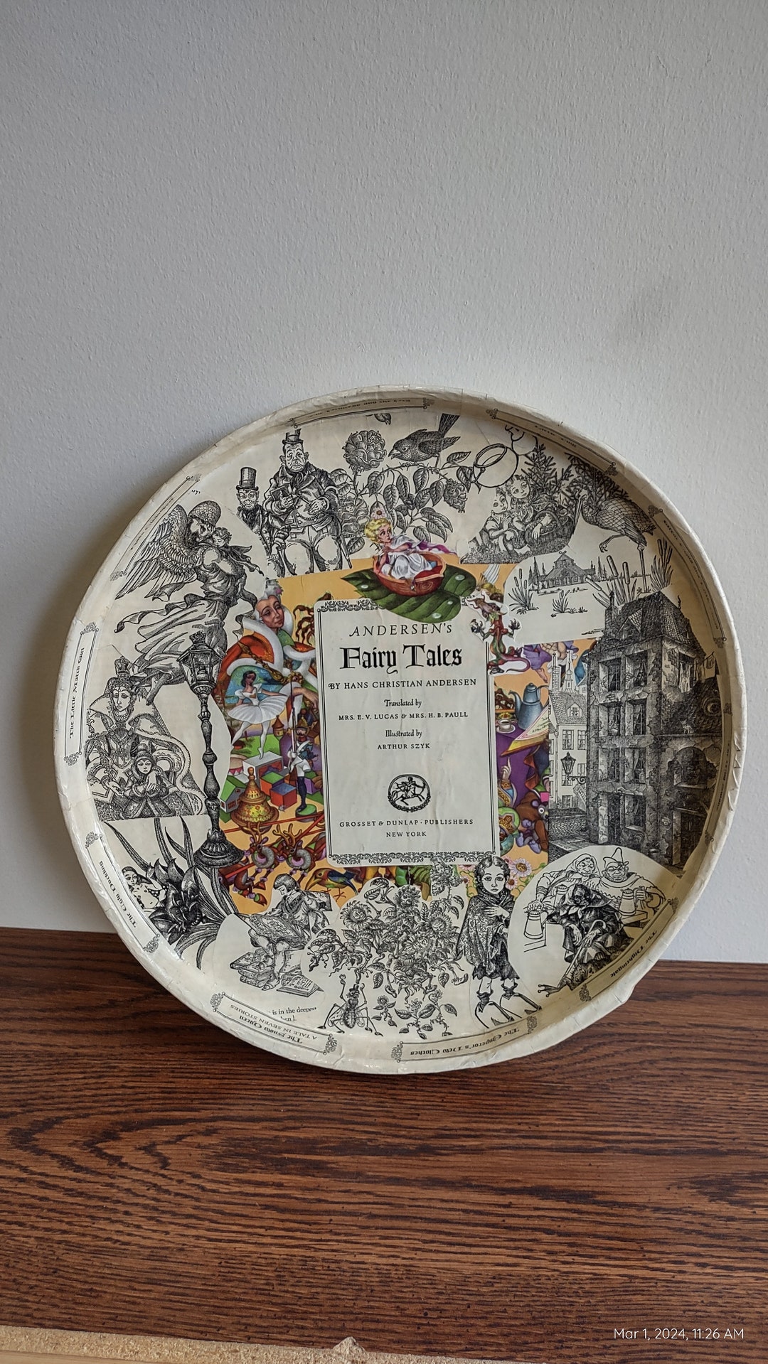 Vintage Anderson Fairy Tales Handmade Paper Mache Tray, One of a Kind ...