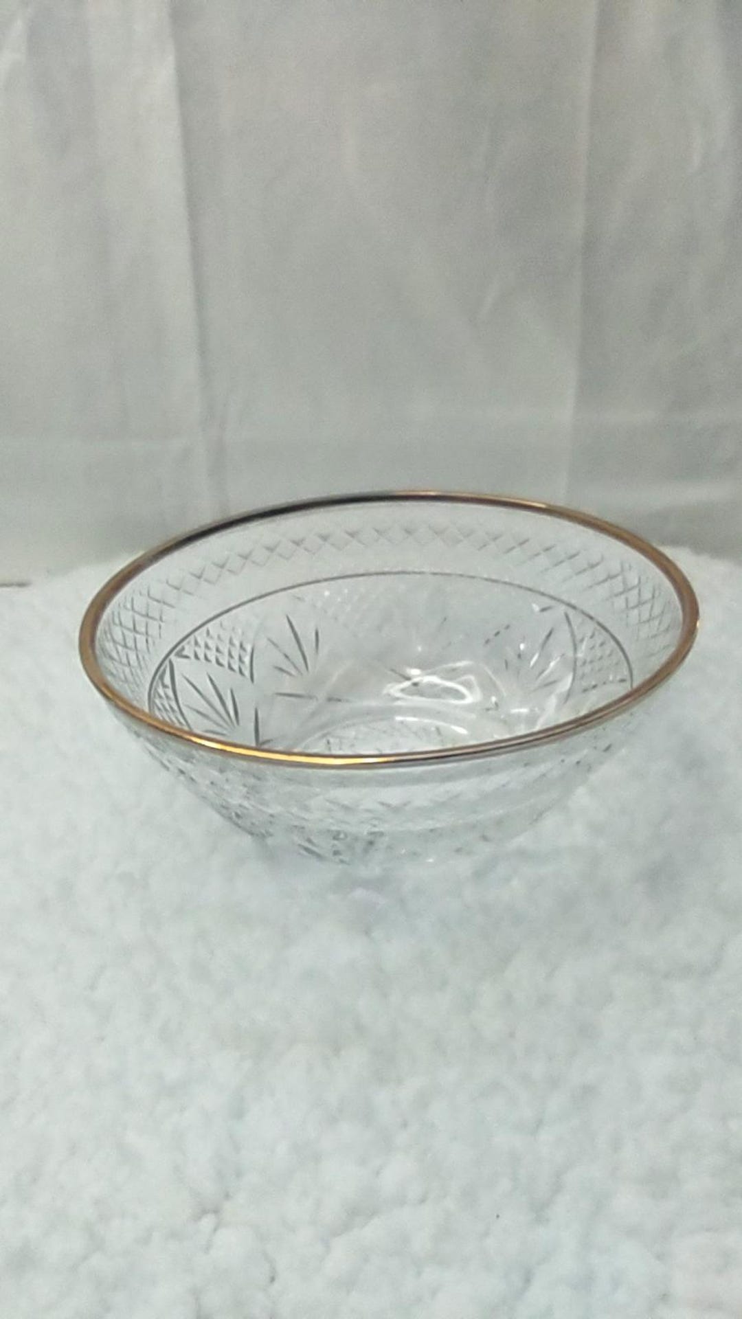 Vintage Cristal D’arques Crystal Gold Rimmed Salad, Cereal, Candy Bowl ...
