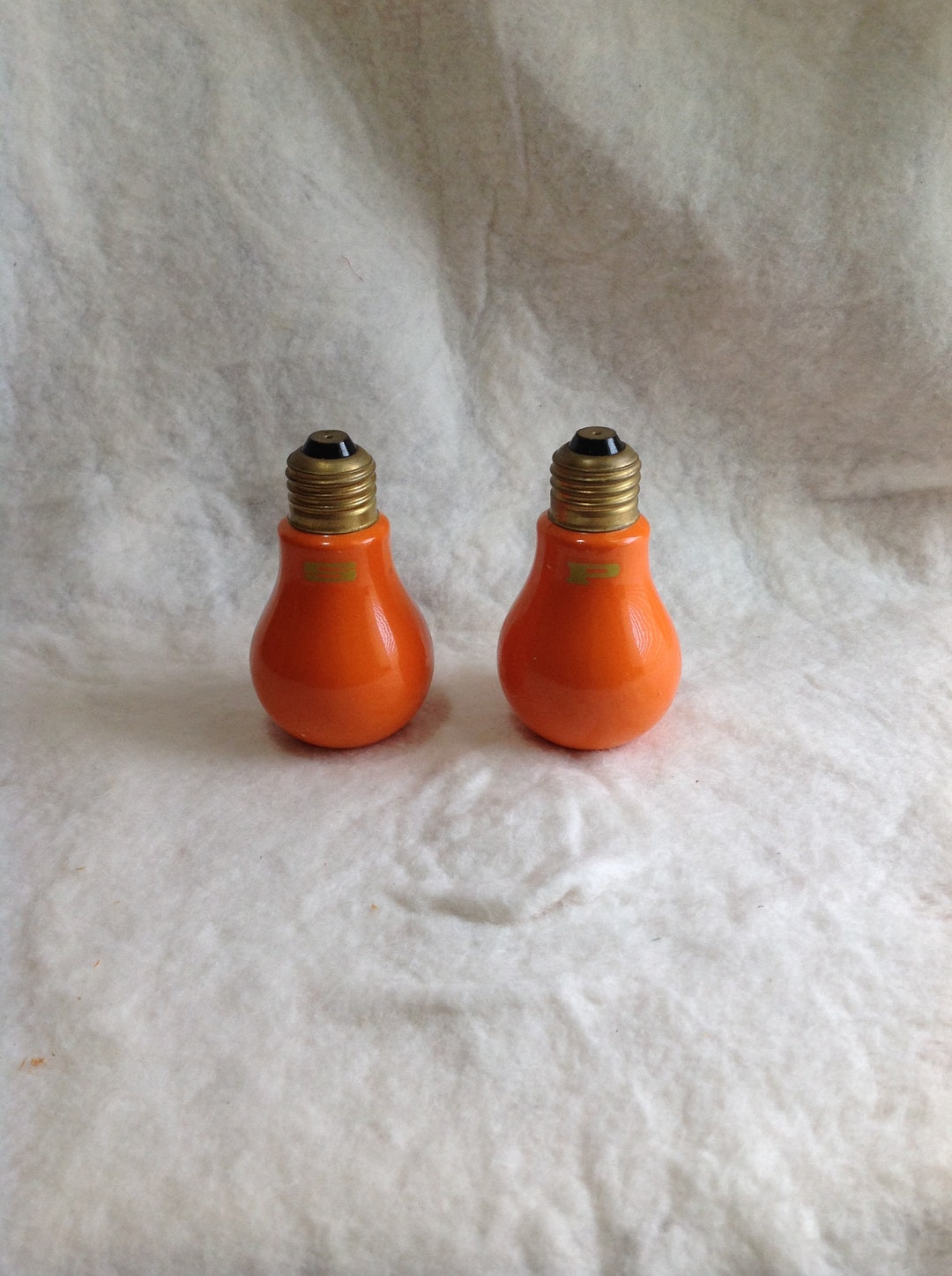 Vintage Orange Light Bulb Salt and Pepper Shakers 1970's - Etsy